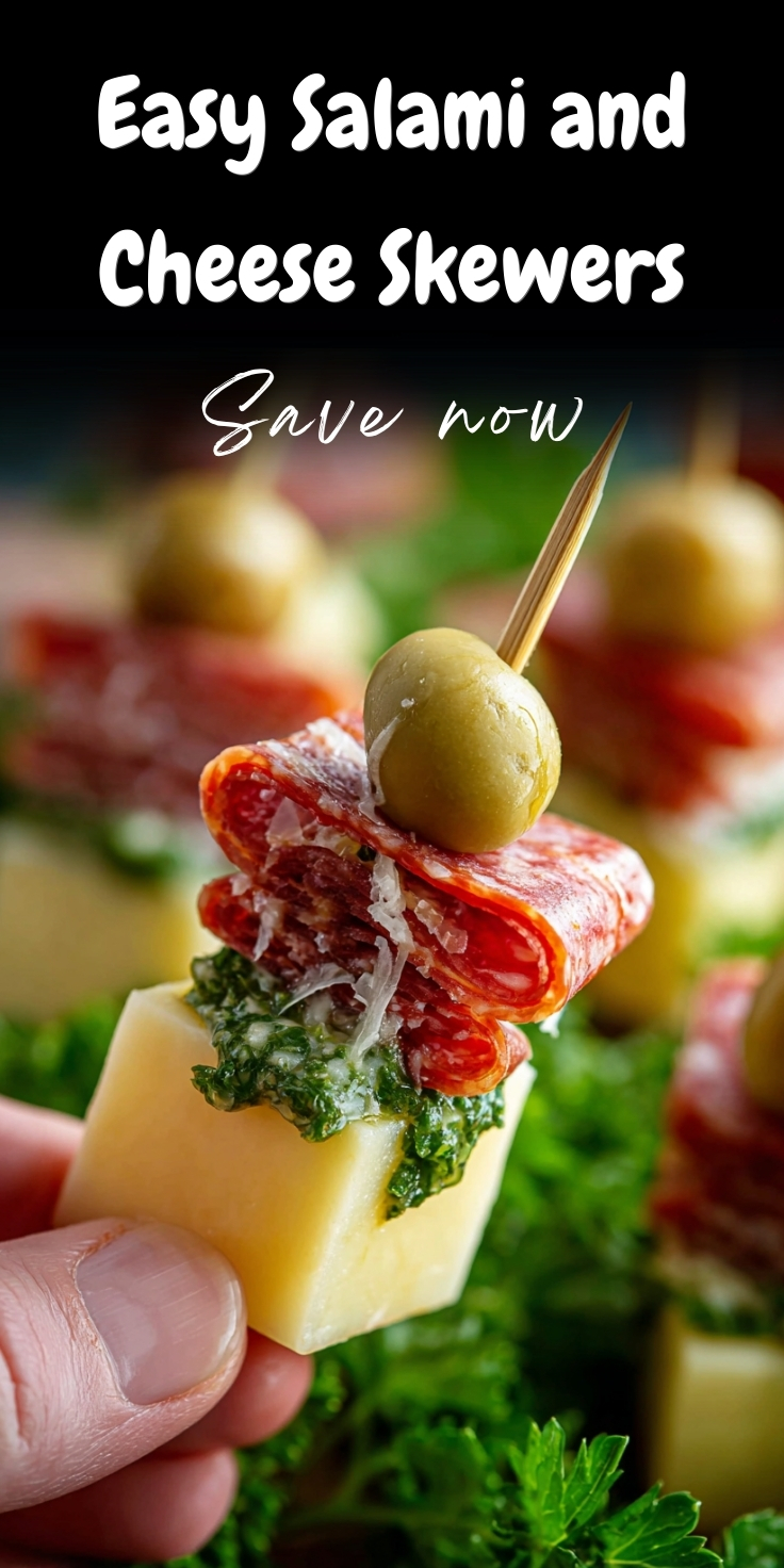 Salami and Cheese Skewers - Easy 15 Minute Appetizer